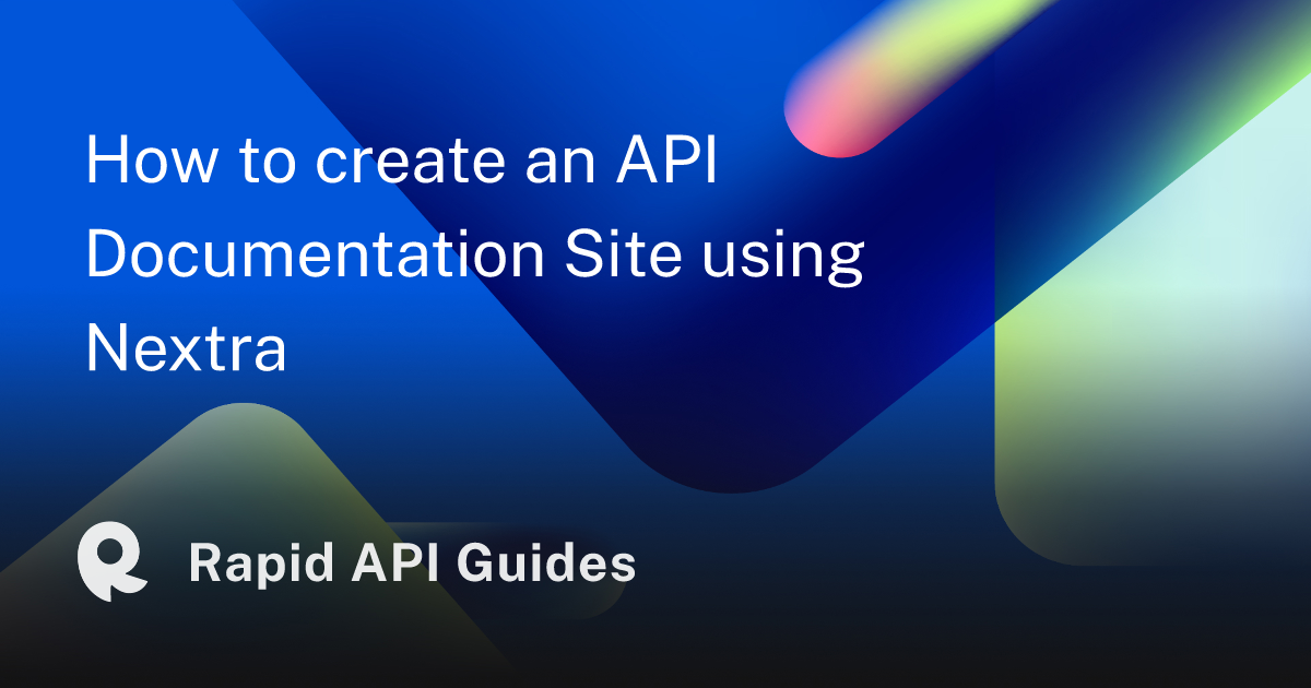 How to create an API Documentation Site using Nextra